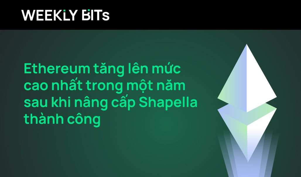 Ethereum tăng lên mức cao nhất trong một năm sau khi nâng cấp Shapella thành công