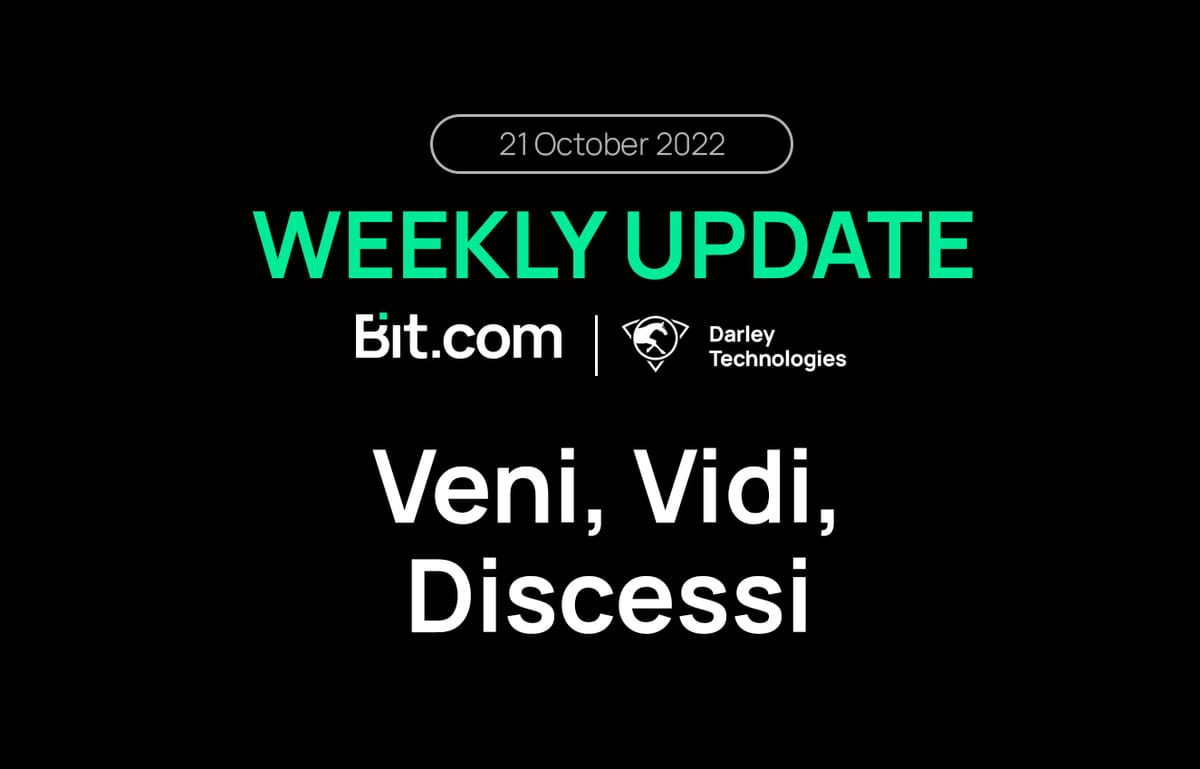Weekly Update: Veni, Vidi, Discessi